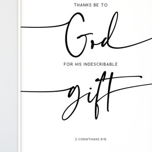 2 Corinthians 9:15 Christmas Bible Verse Wall Art Modern Scripture ...