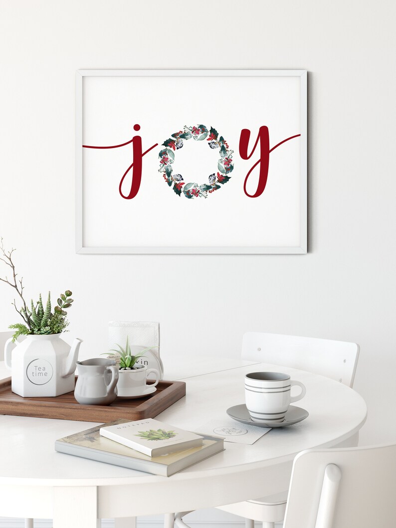 Joy Christmas Horizontal Printable Wall Art Christmas Digital - Etsy
