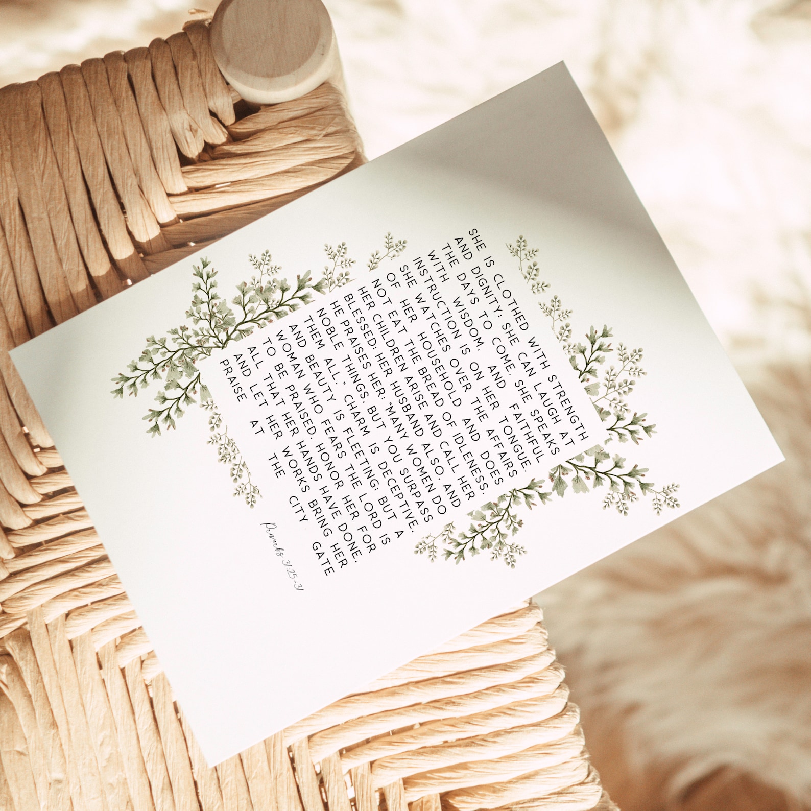 Proverbs 31:25-31 Bible Verse Wall Art Christian Mother's - Etsy