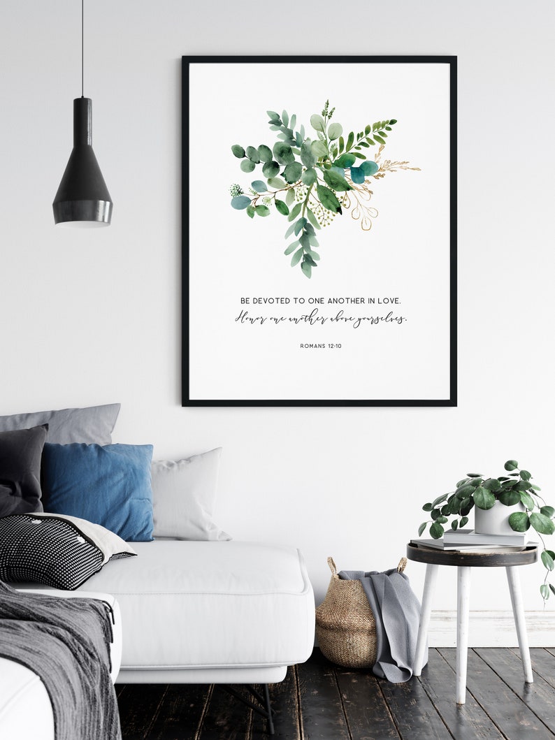 Romans 12:10 Bible Verse Printable Wall Art Christianwall Art - Etsy