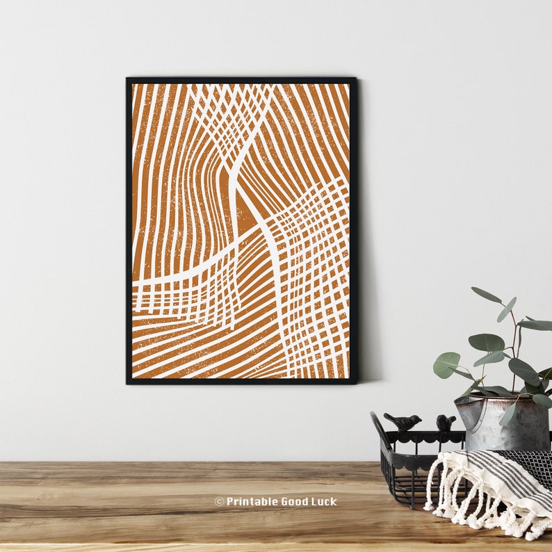 Geometric Lines Art Print Mid Century Modern Wall Art Abstract - Etsy