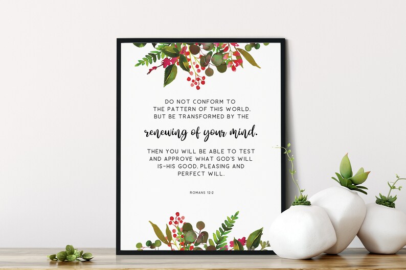 Romans 12:2 Bible Verse Wall Art Scripture Wall Art - Etsy