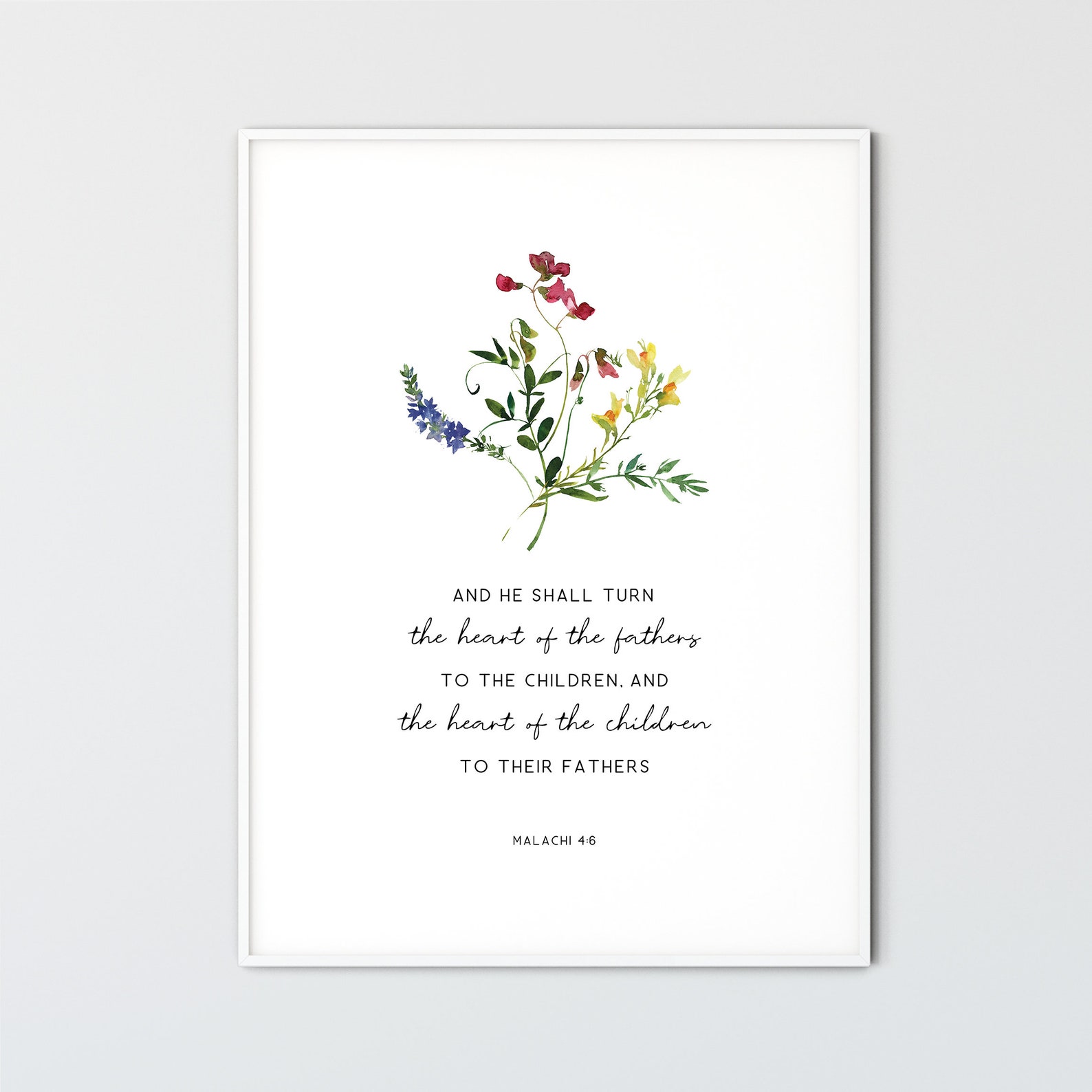 Malachi 4:6 KJV Bible Verse Wall Art Scripture Wall Art - Etsy