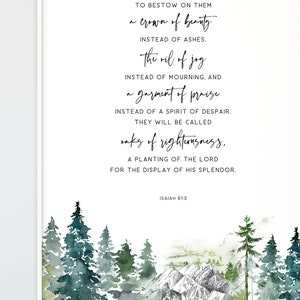 Isaiah 61:3, Christian Printable Bible Verse Wall Art Scripture Print ...