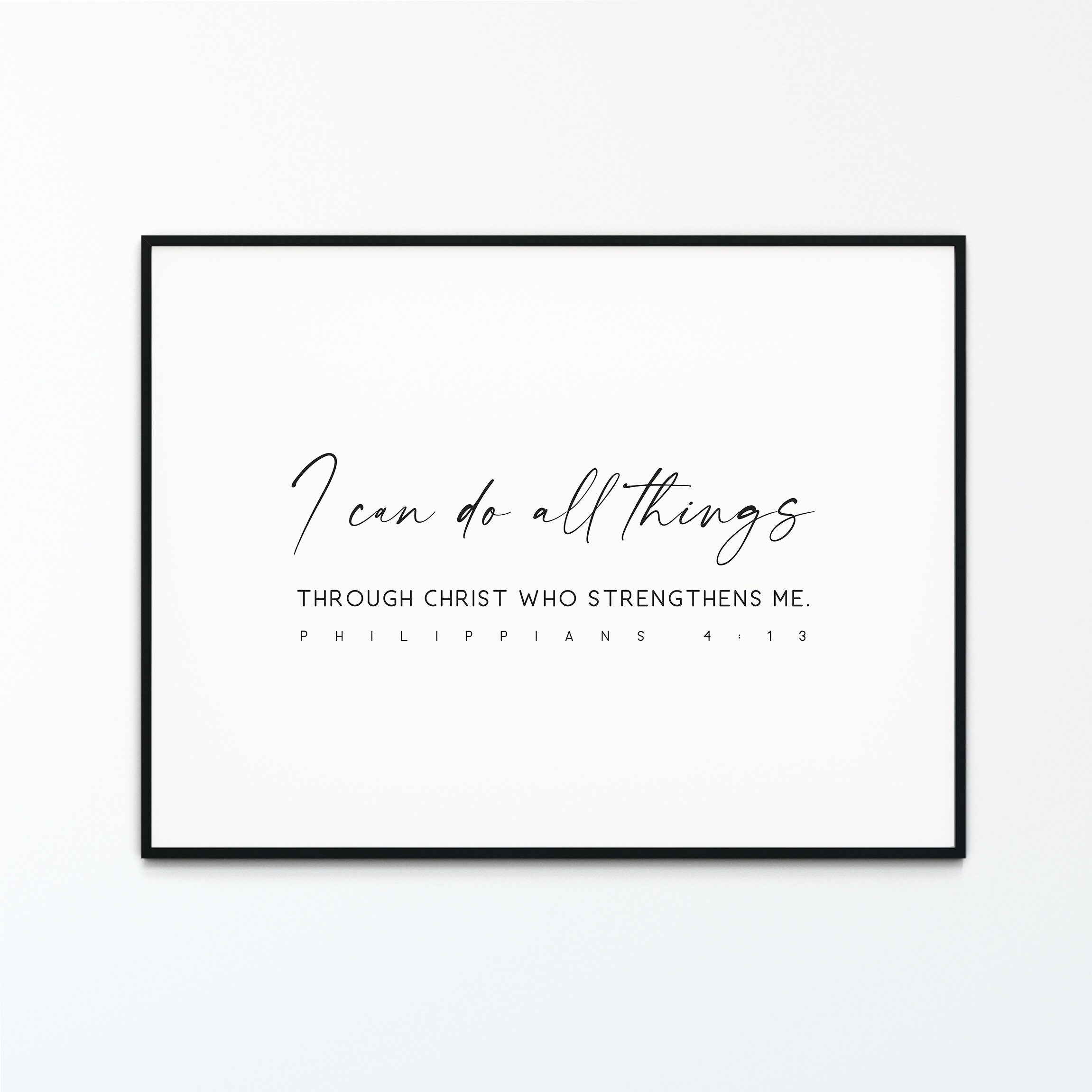 Philippians 4:13 Horizontal Bible Verse Poster Christian | Etsy