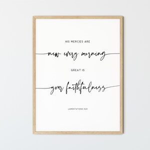 Lamentations 3:23 Bible Verse Wall Art Modern Christian Decor Scripture ...