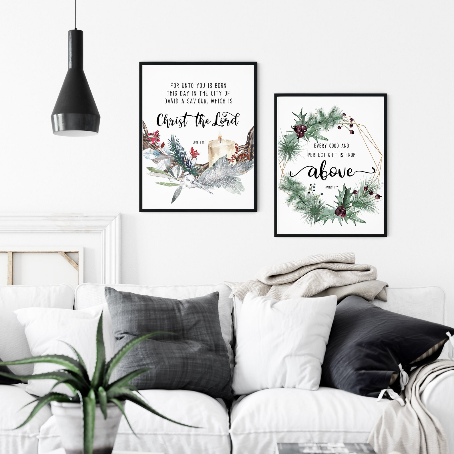 Luke 2:11 Christian Christmas Bible Verse Wall Art Digital | Etsy
