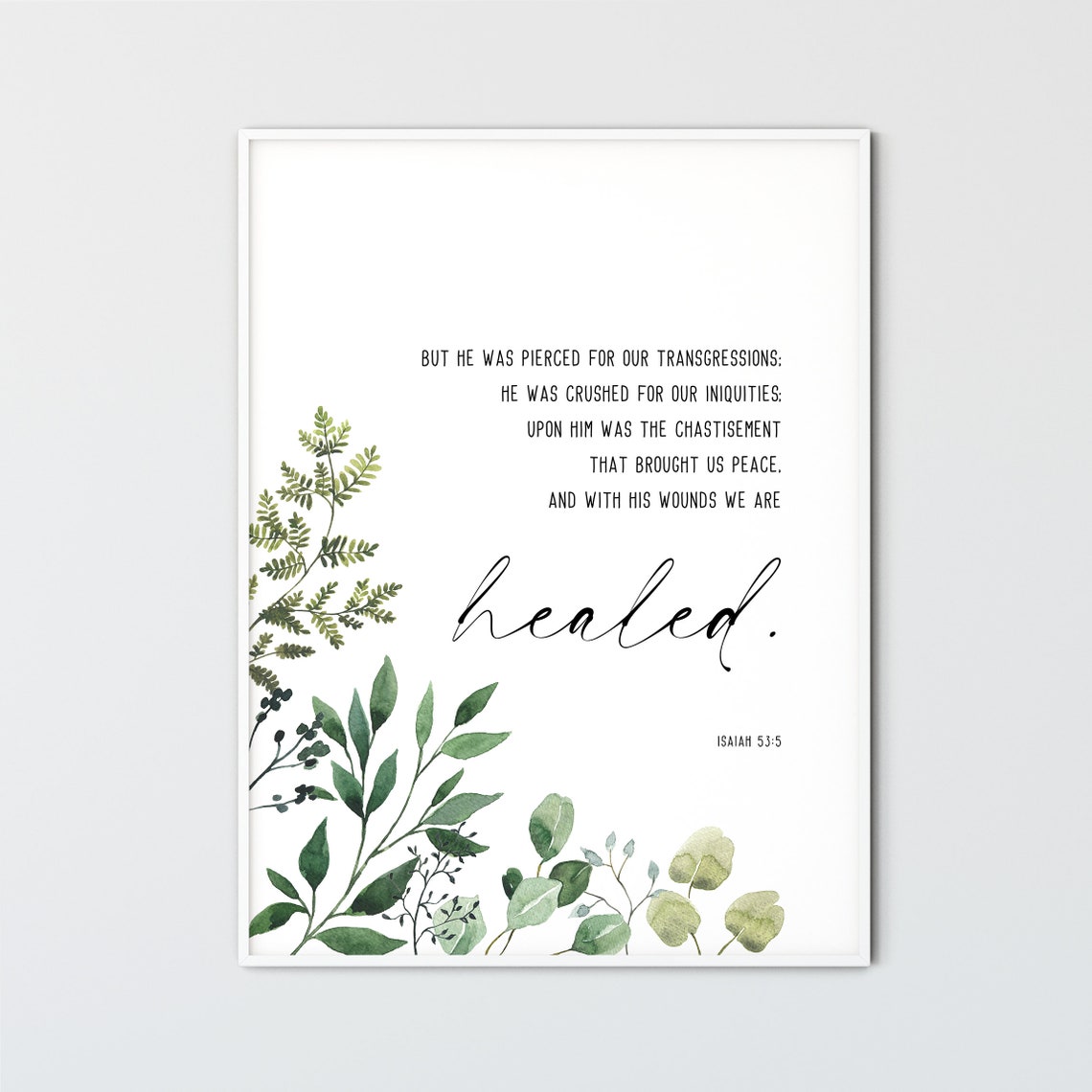 Isaiah 53:5 ESV Bible Verse Wall Art Christian Wall Art Easter - Etsy ...