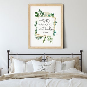 Micah 6:8, Act Justly Love Mercy Walk Humbly, Bible Verse Prints ...