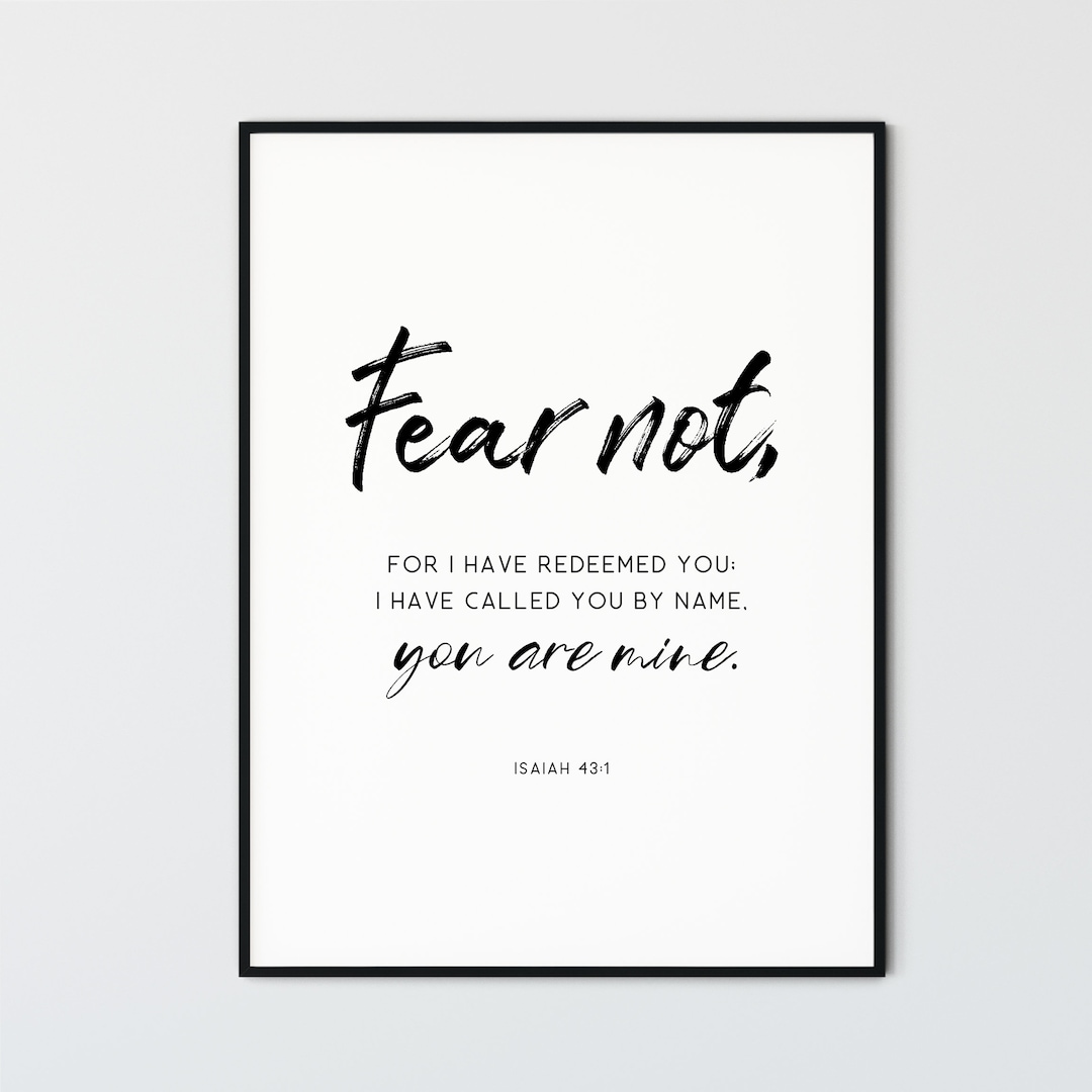 Isaiah 43:1 Bible Verse Wall Art Modern Minimalist Christian Wall Art ...