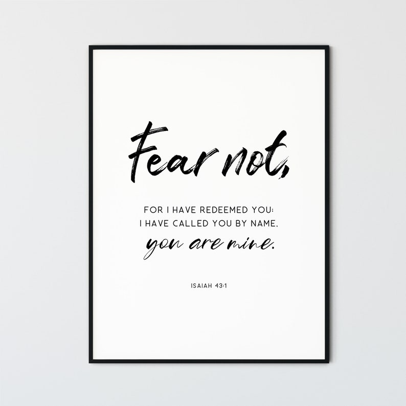 Isaiah 43:1 Bible Verse Wall Art Modern Minimalist Christian - Etsy