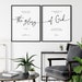 Bible Verse Wall Art Set of 2, Modern Scripture Prints Christian ...