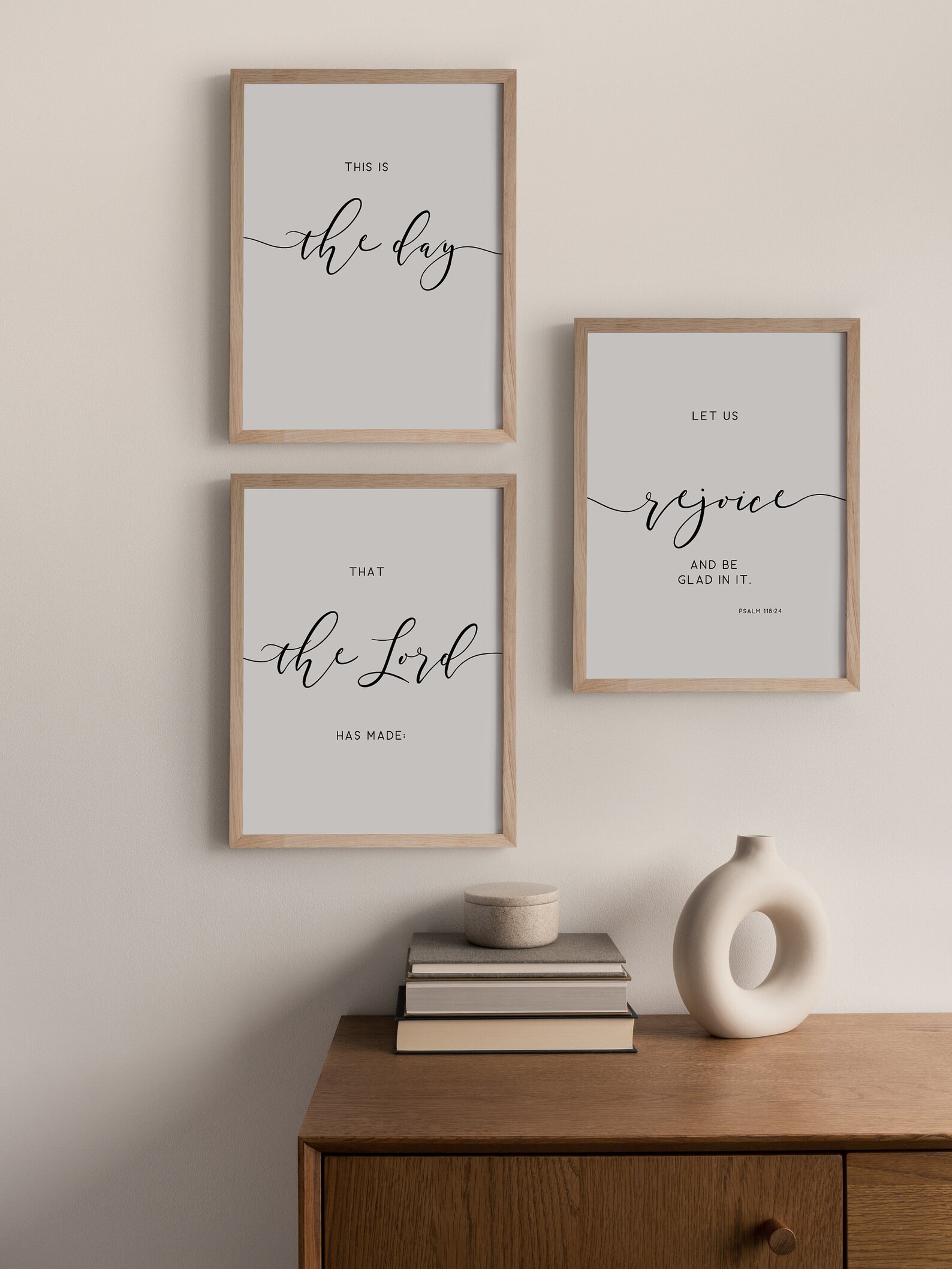 Psalm 118:24 Bible Verse Wall Art Set of 3 Prints Modern | Etsy