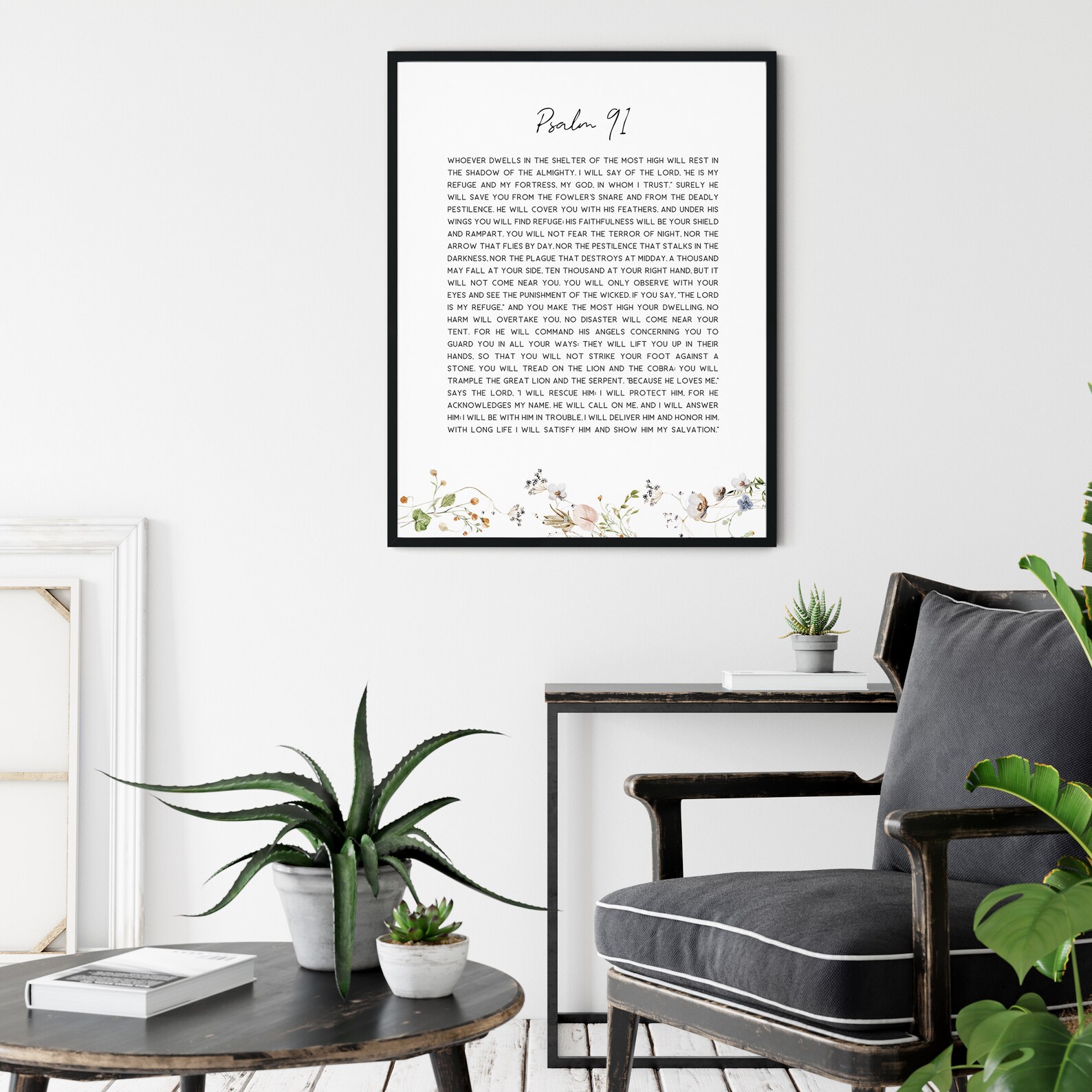 Psalm 91 Scripture Wall Art Bible Verse Wall Art Christian | Etsy