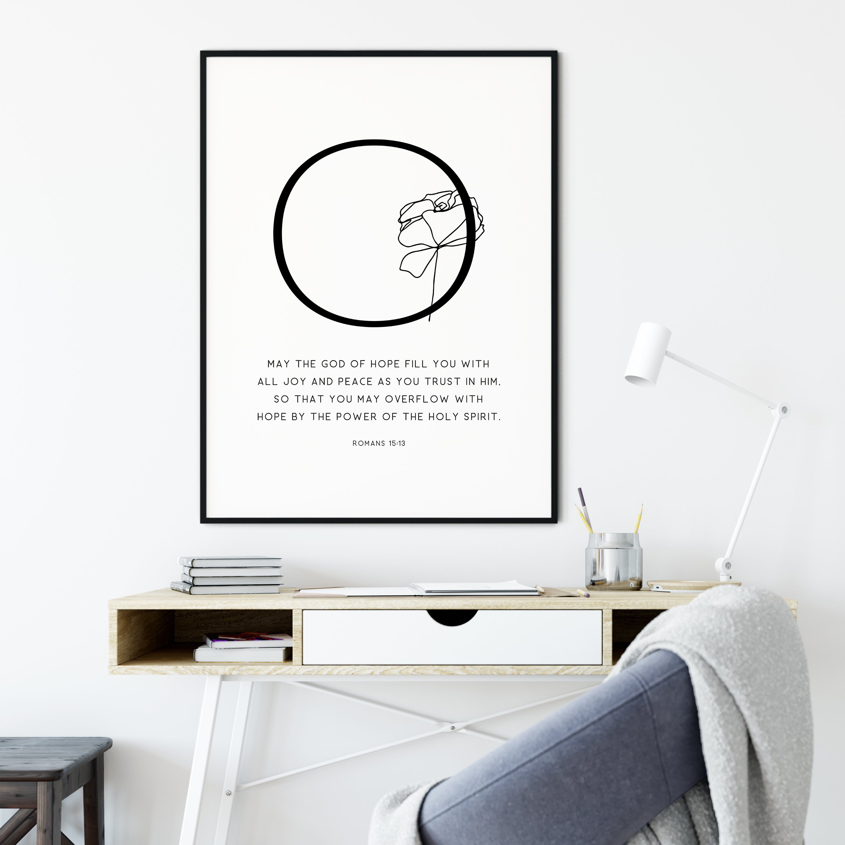 HOPE Bible Verse Prints Set of 4 Modern Christian Wall Art | Etsy