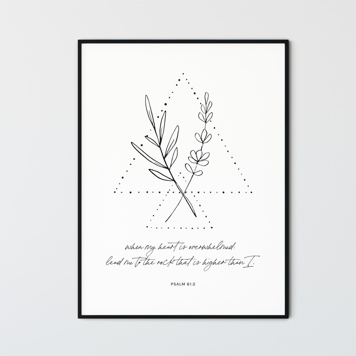 Psalm 61:2 Bible Verse Wall Art Print Modern Scripture Wall - Etsy