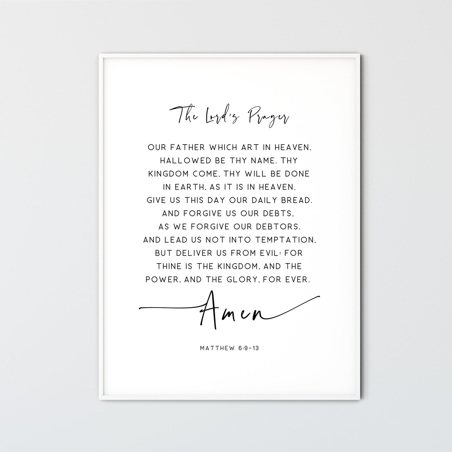 The Lord's Prayer Bible Verse Wall Art Minimalist Modern - Etsy