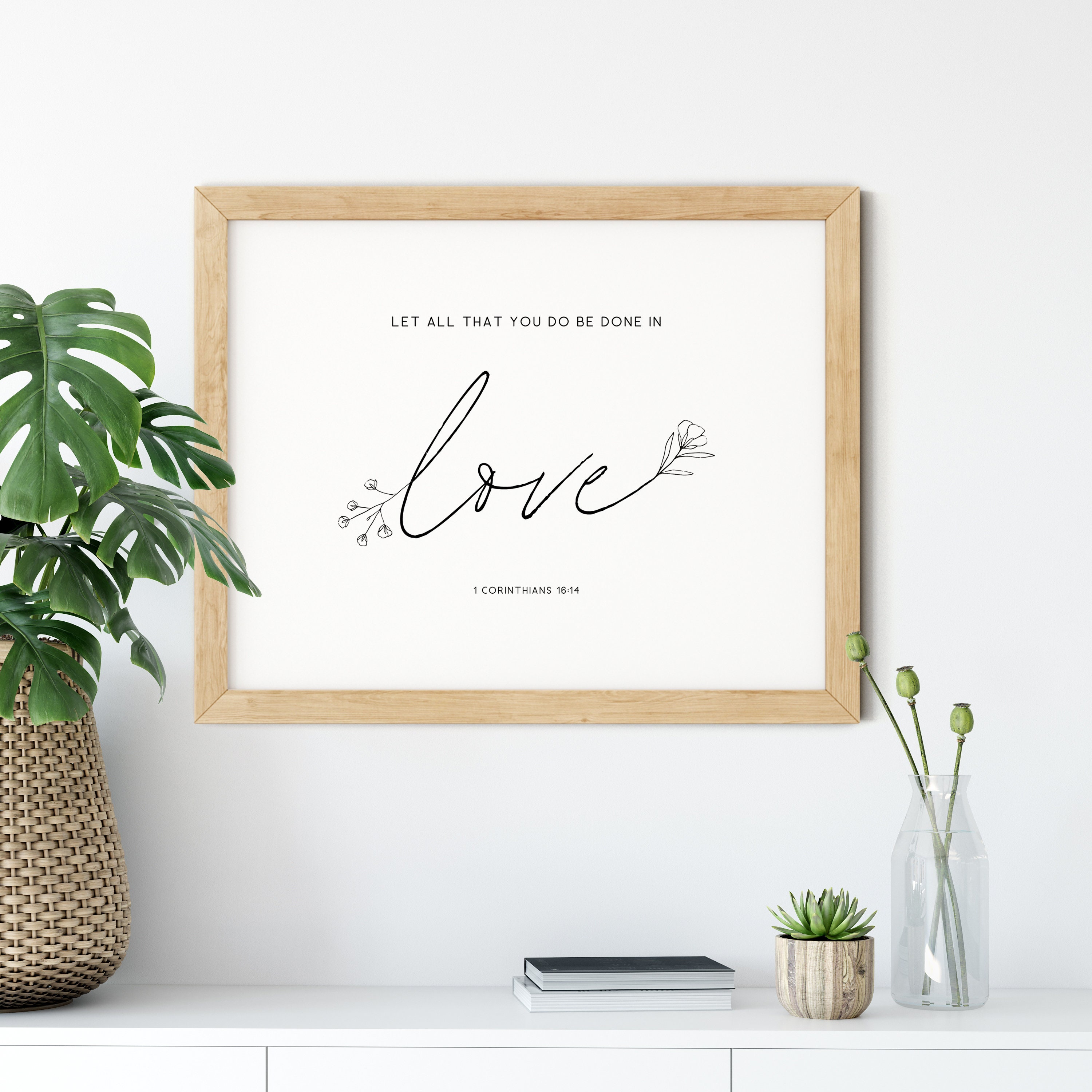 1 Corinthians 16:14 Bible Verse Wall Art Horizontal Scripture | Etsy