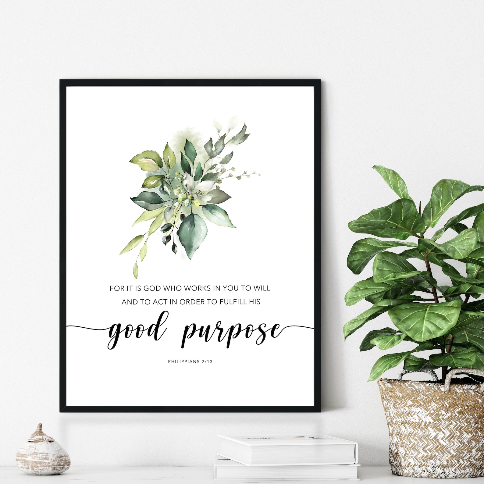 Philippians 2:13, Bible Verse Wall Art, Printable Wall Art, Fulfill His ...