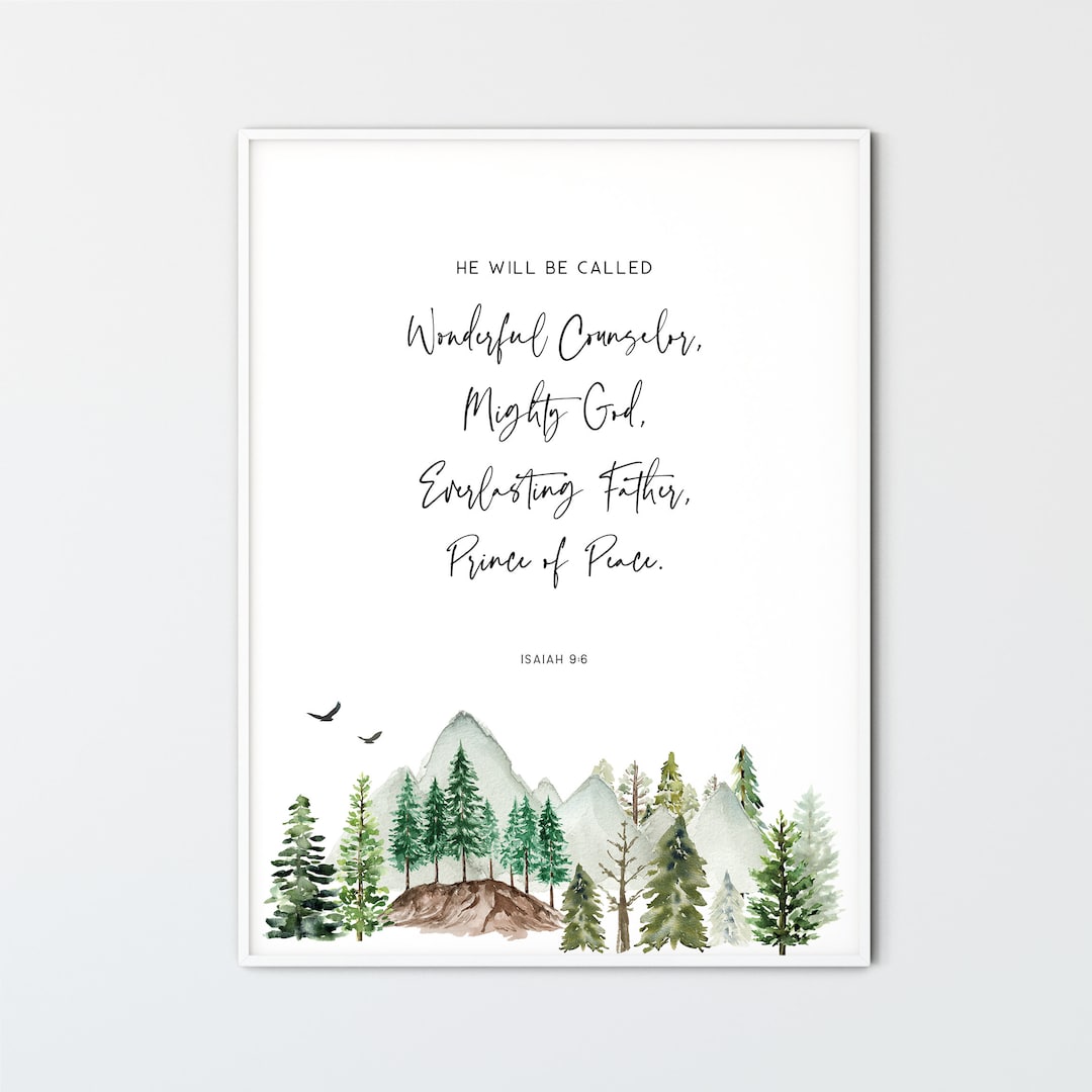Isaiah 9:6 Christmas Christian Wall Art Printable Scripture Poster ...