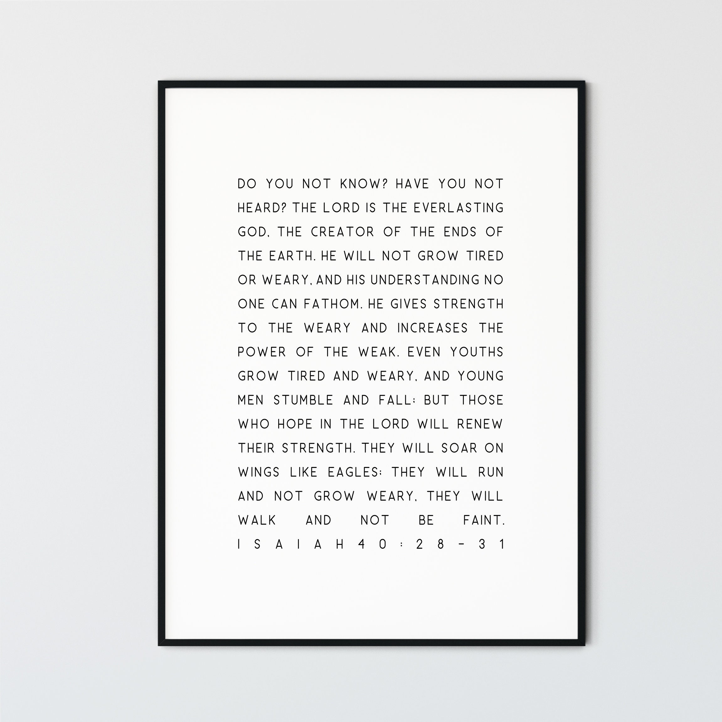 Isaías 40:28-31 Biblia versículo cartel de la ilustración | Etsy