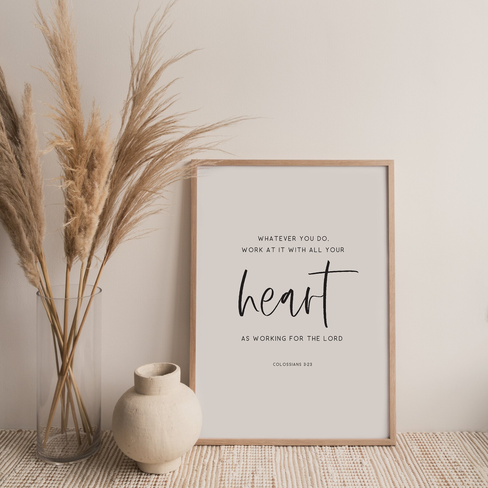 Colossians 3:23 Bible Verse Wall Art Office Scripture Bible - Etsy