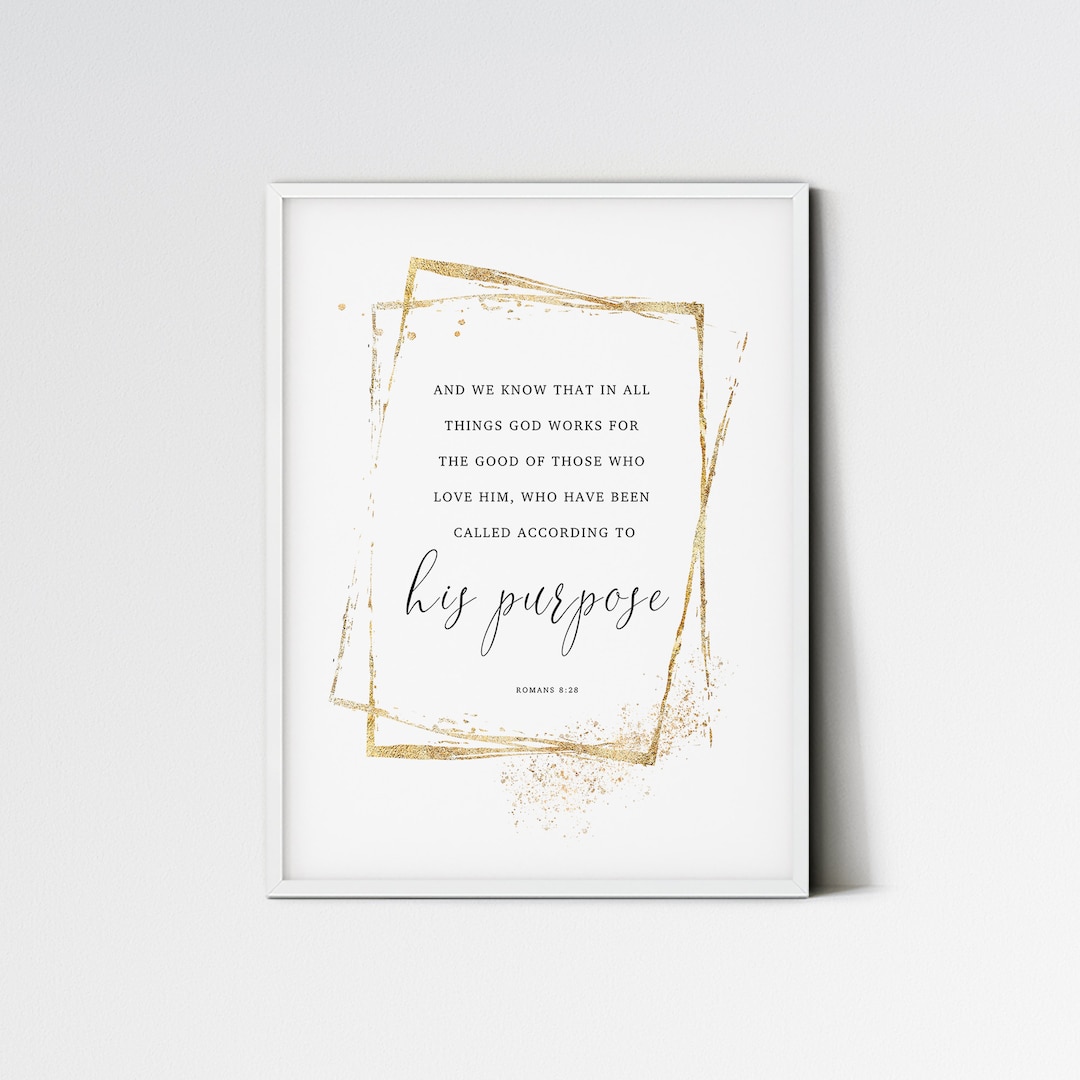 Romans 8:28 Bible Verse Wall Art Printable Wall Art Minimalist ...