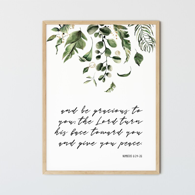 Numbers 6:24-26 Bible Verse Wall Art Printable Wall Art Set | Etsy
