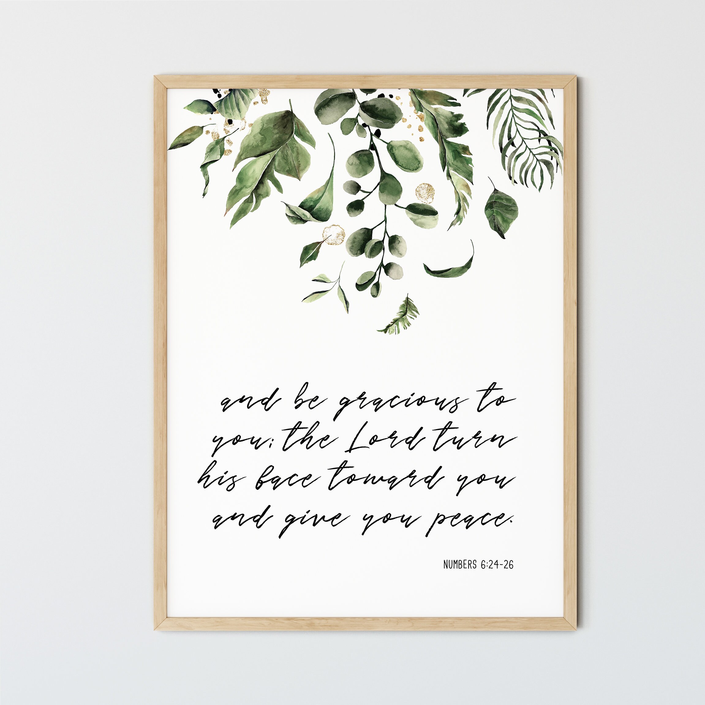 Numbers 6:24-26 Bible Verse Wall Art Printable Wall Art Set | Etsy