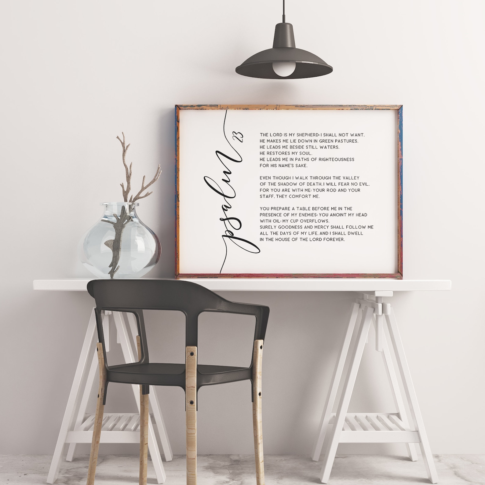 Psalm 23 Horizontal Bible Verse Wall Art, Printable Scripture Prints ...