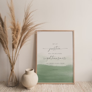 Amos 5:24, Bible Verse Wall Art, Christian Decor, Scripture Print Bible ...