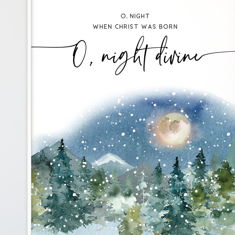 O Night Divine Christmas Printable Wall Art Christian Home Decor ...