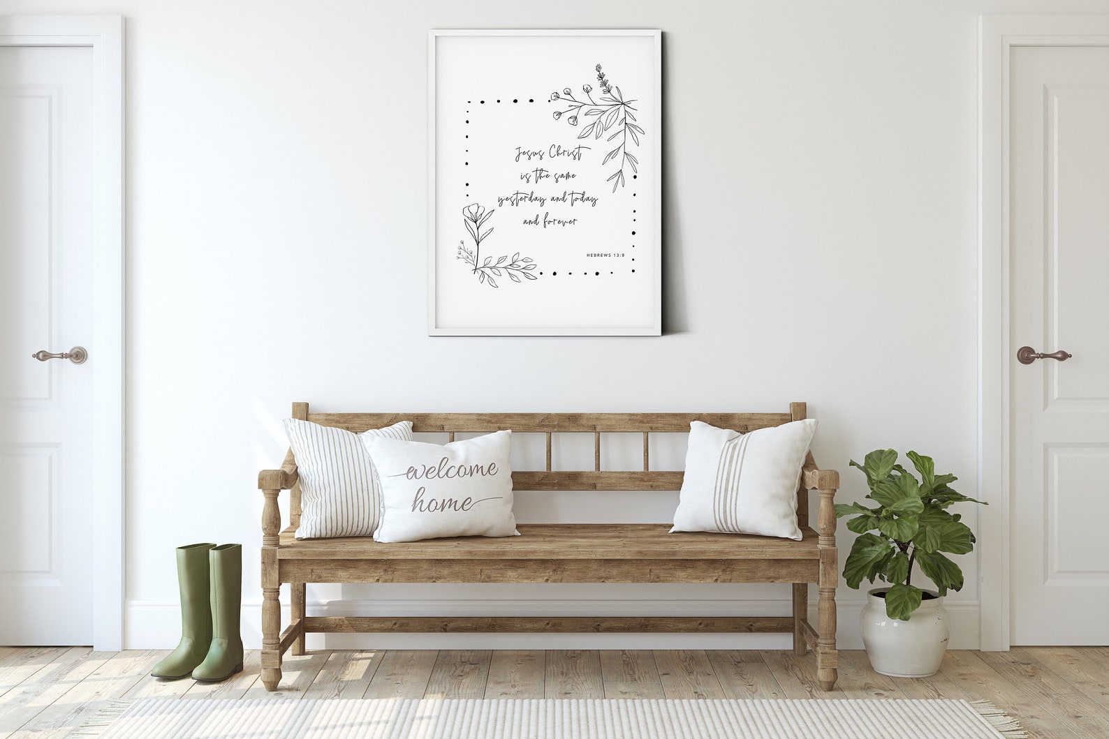 Hebrews 13:8 Printable Bible Verse Wall Art Modern | Etsy