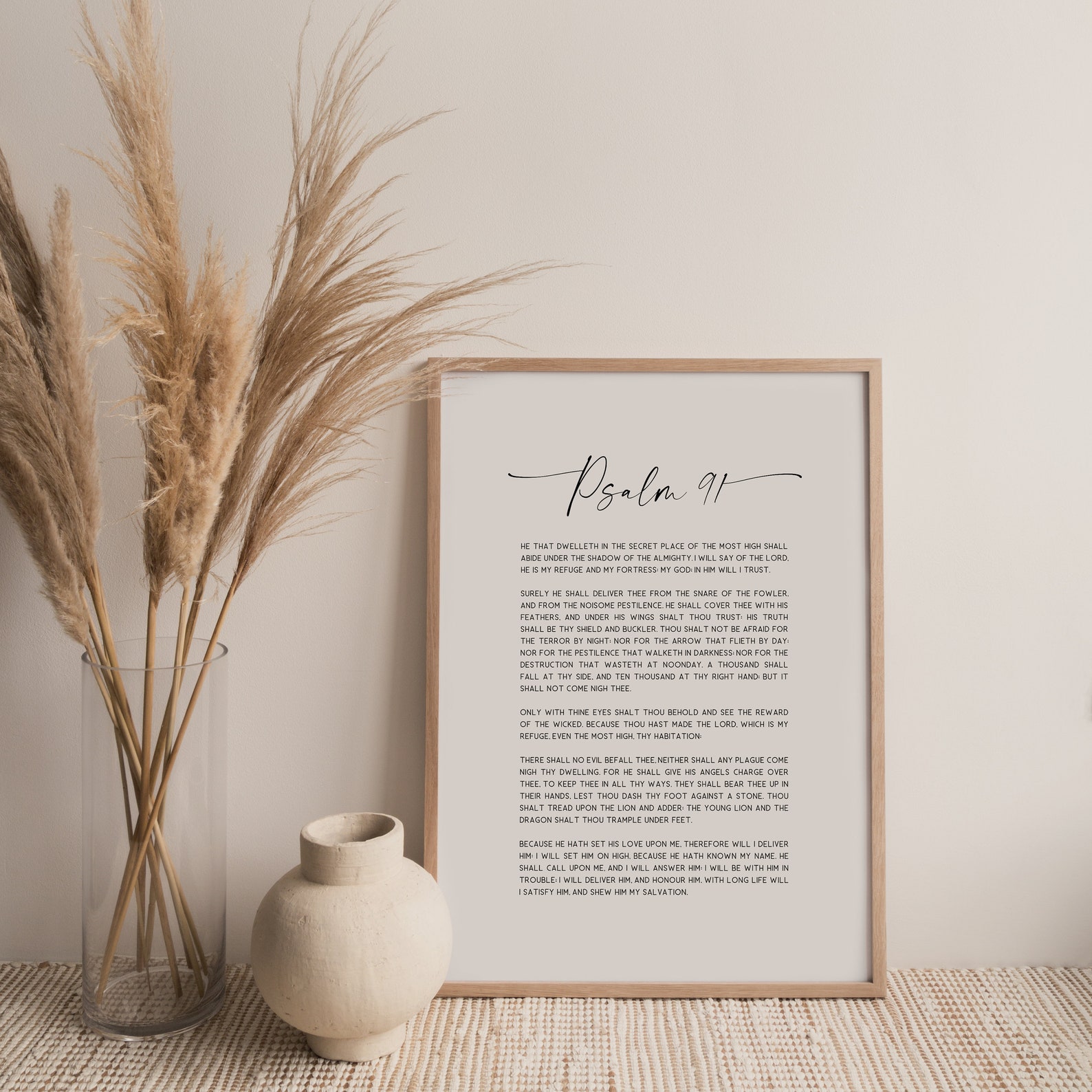 Psalm 91 KJV Bible Verse Wall Art Printable Scripture Prints | Etsy