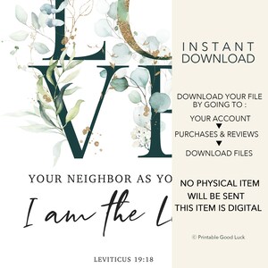 Leviticus 19:18 Bible Verse Wall Art, Christian Wall Decor Scripture ...