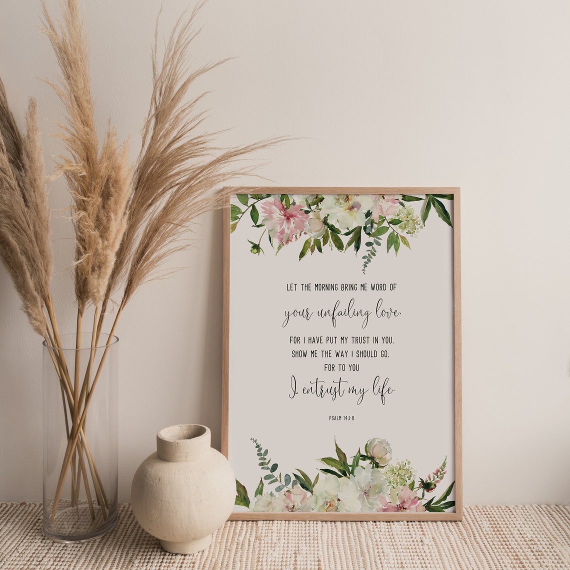 Psalm 143:8 Bible Verse Wall Art Scripture Quote Printable - Etsy