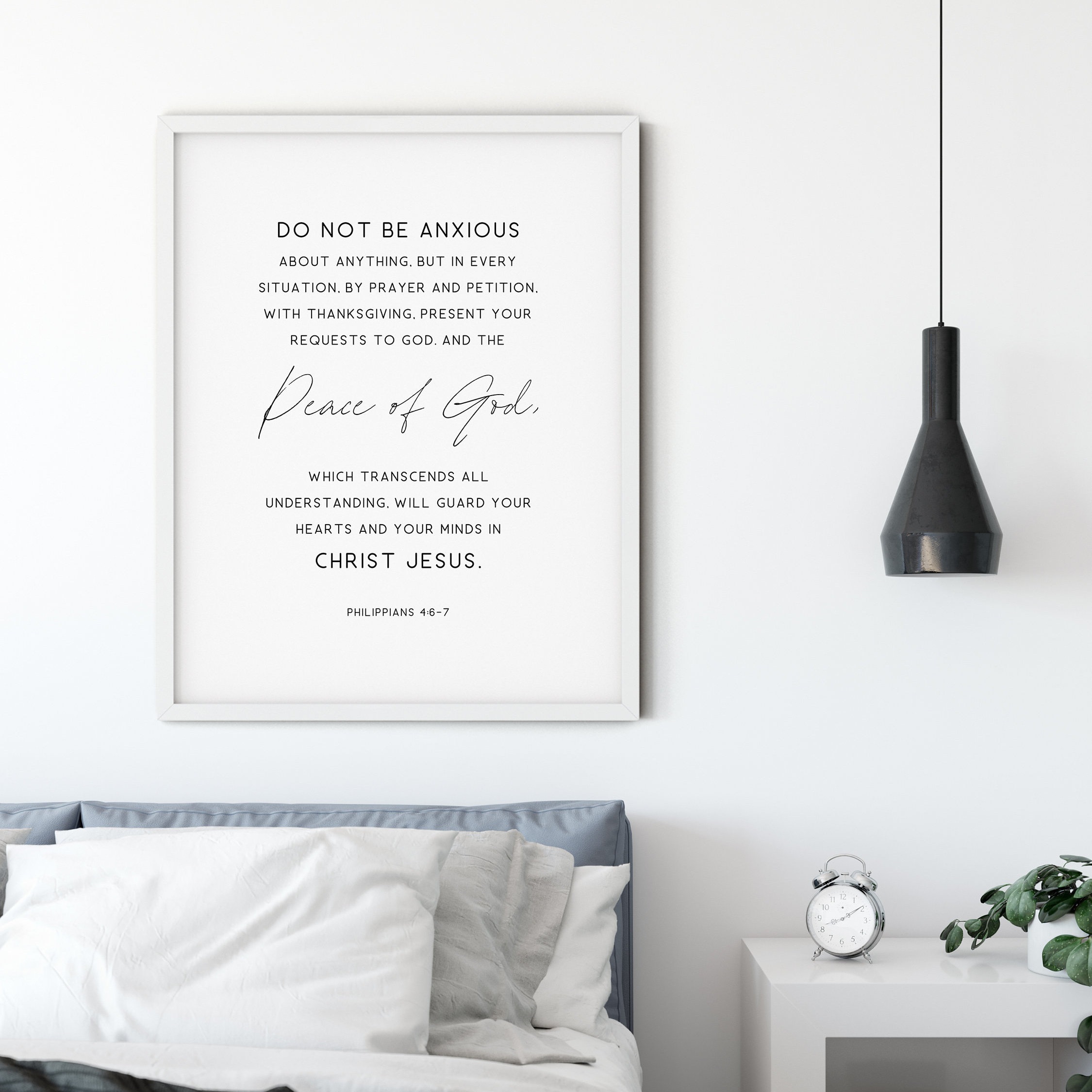 Philippians 4:6-7 Do Not Be Anxious Bible Verse Wall Art | Etsy