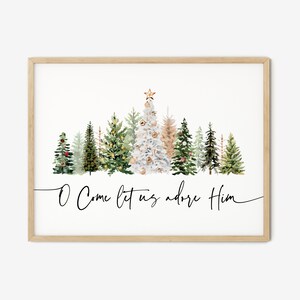 O Come Let Us Adore Him, Christmas Christian Printable Wall Art Print ...