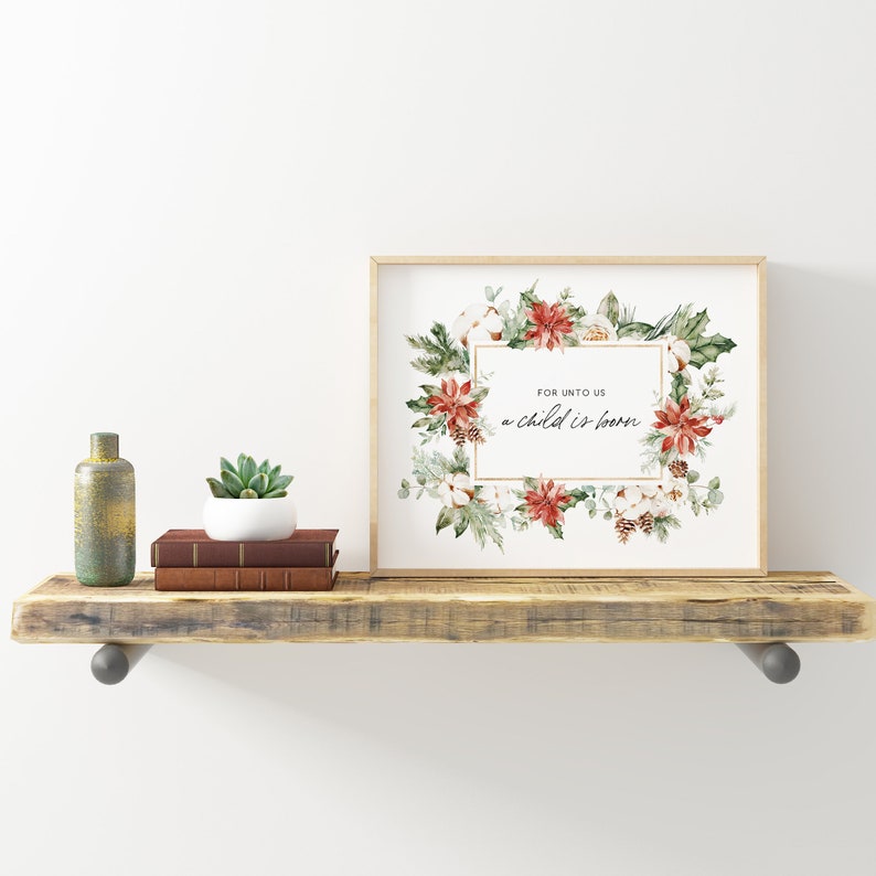 Isaiah 9:6 KJV Christmas Christian Wall Art Horizontal - Etsy