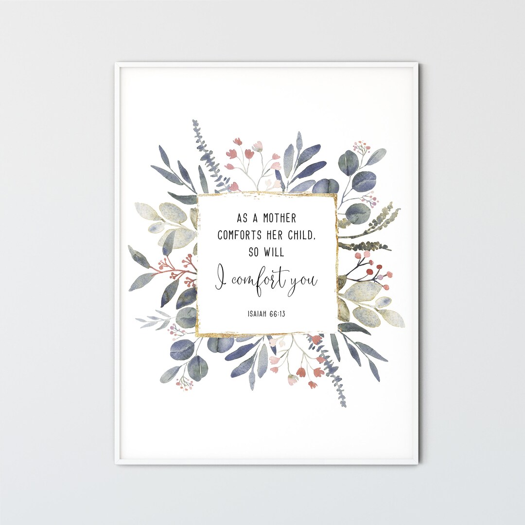 Isaiah 66:13 Bible Verse Wall Art, Large Scripture Wall Art, Watercolor ...