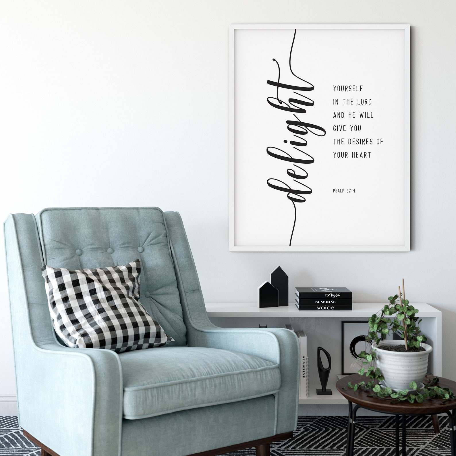 Psalm 37:4 Bible Verse Wall Art Printable Bible Quote | Etsy
