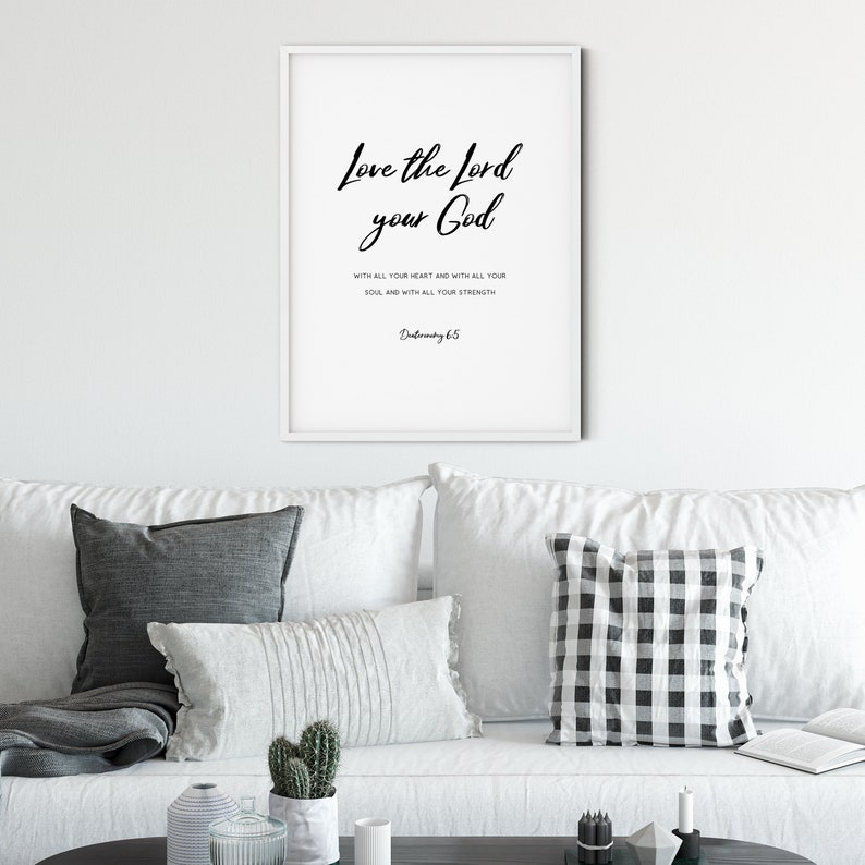 Deuteronomy 6:5 Bible Verse Wall Art Printable Scripture | Etsy