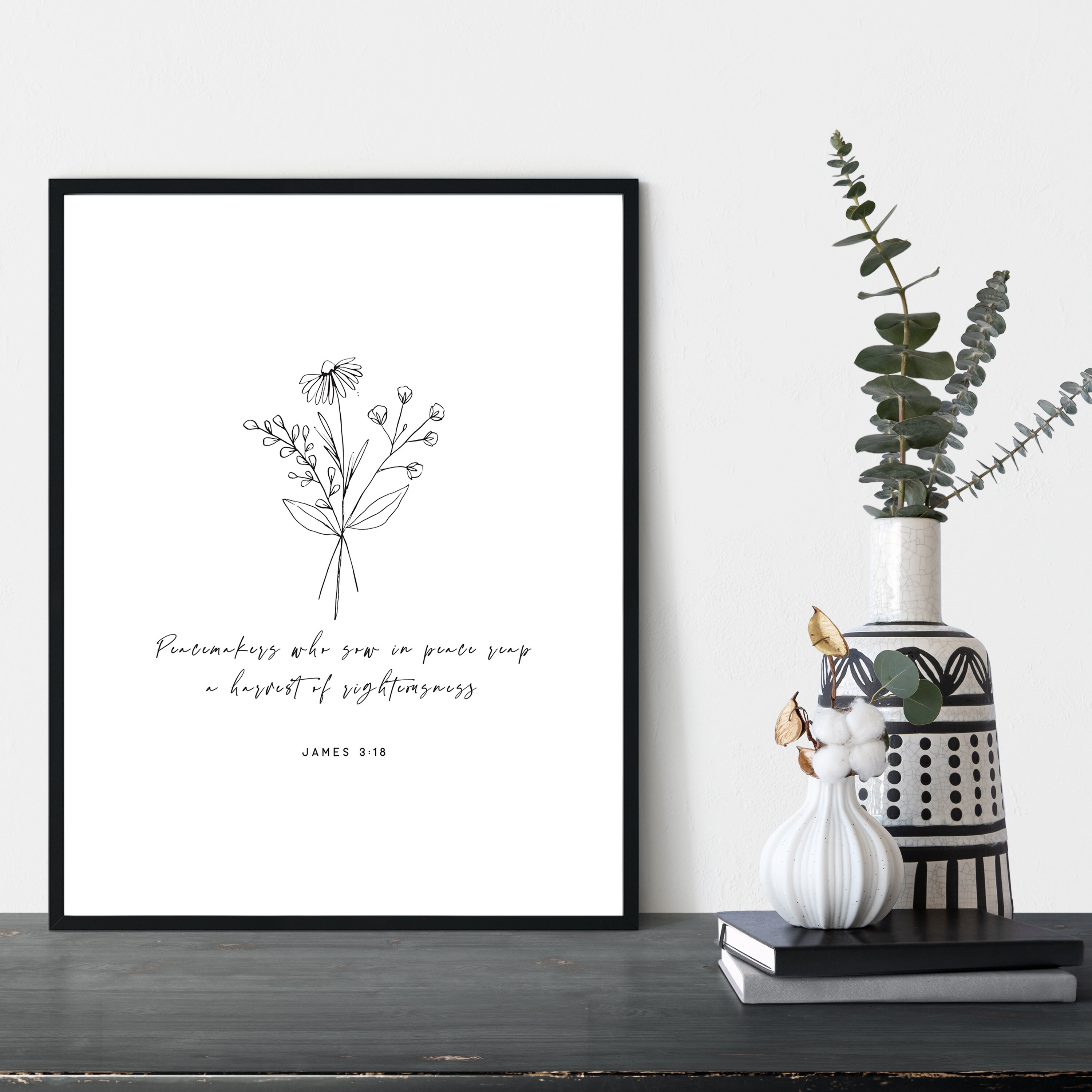 James 3:18, Bible Verse Wall Art, Printable Bible Verse Prints Modern ...