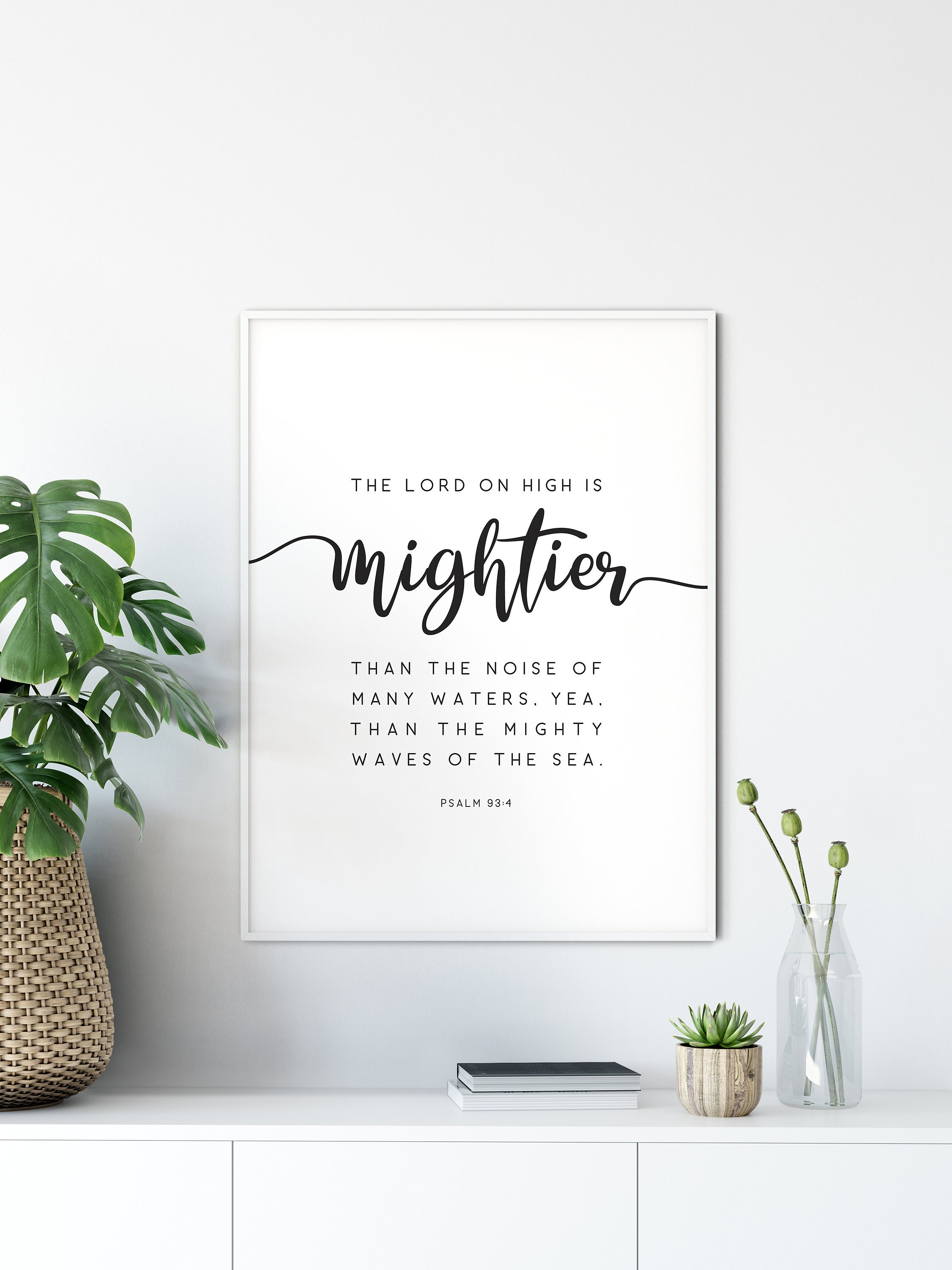 Psalm 93:4 KJV Bible Verse Wall Art Print Scripture Quote | Etsy