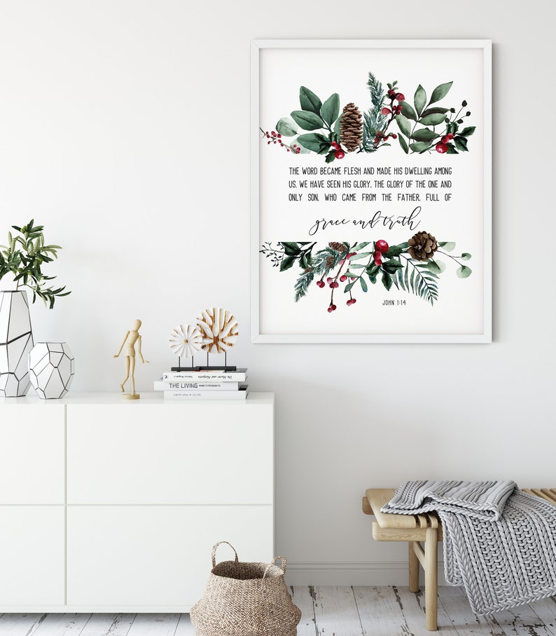 John 1:14 Christian Wall Art Bible Verse Wall Art Christmas - Etsy