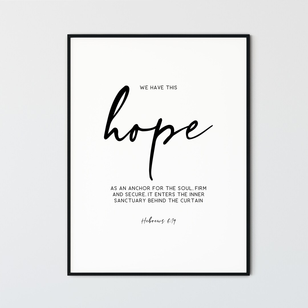 Hebrews 6:19 Bible Verse Wall Art, Printable Scripture Prints, Modern ...