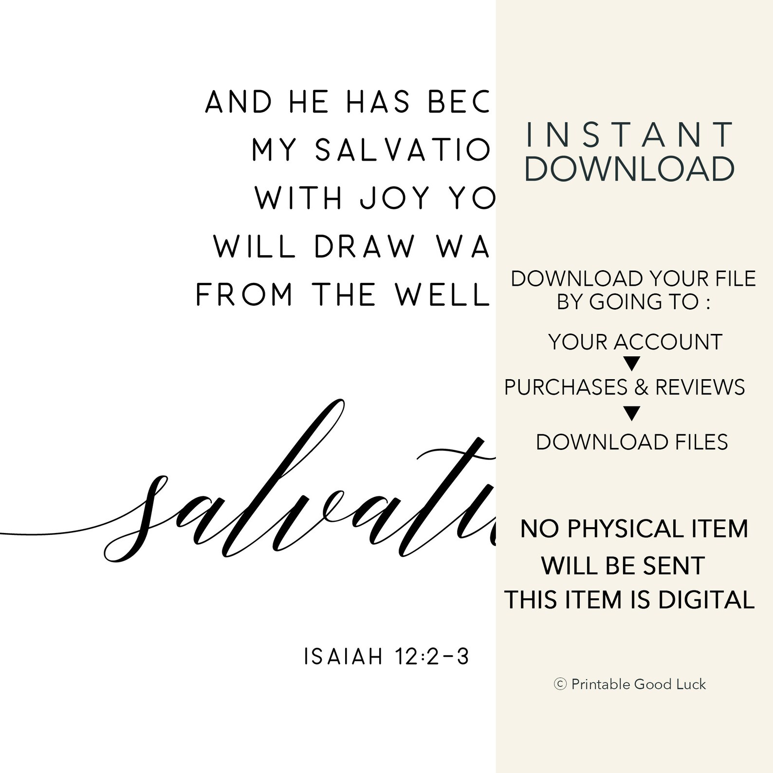 Isaiah 12:2-3 Bible Verse Wall Art Set of 2 Prints Modern - Etsy