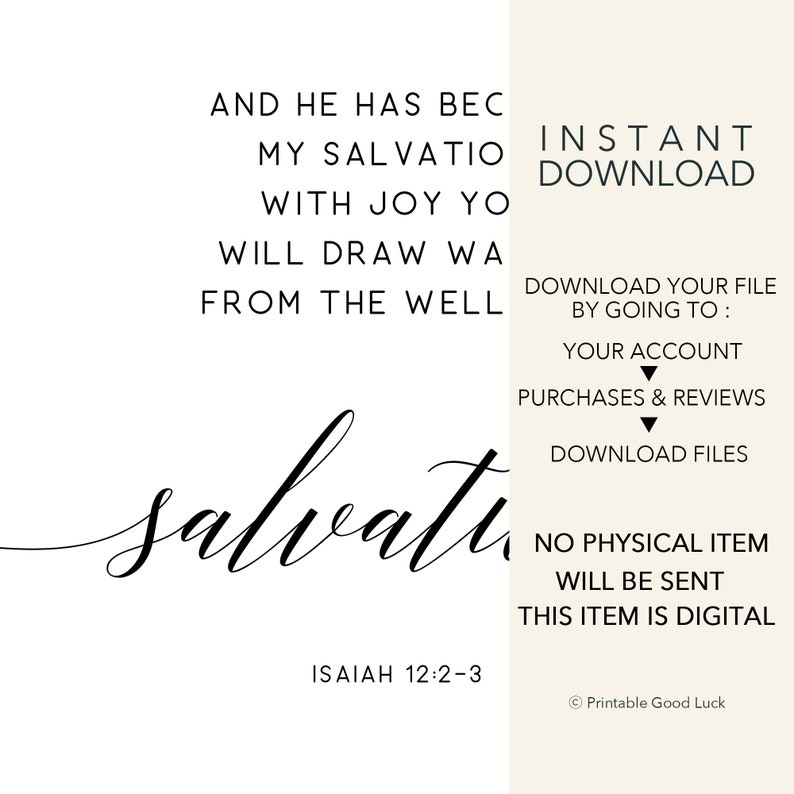 Isaiah 12:2-3 Bible Verse Wall Art Set of 2 Prints Modern - Etsy