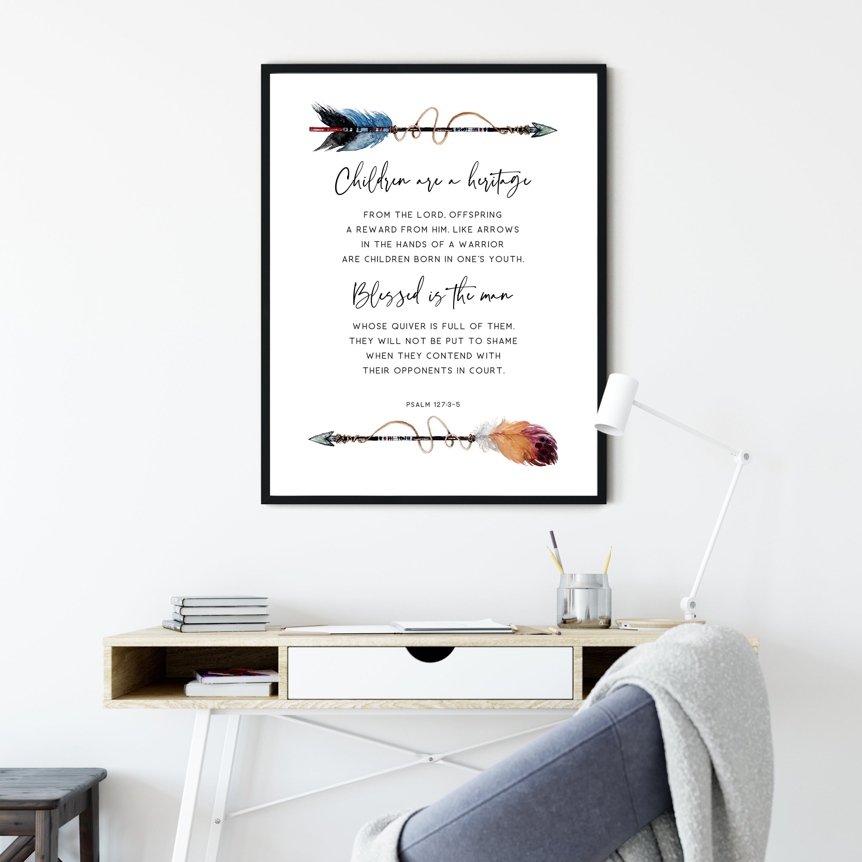 Psalm 127:3-5 Bible Verse Wall Art Christian Printable Scripture Print ...