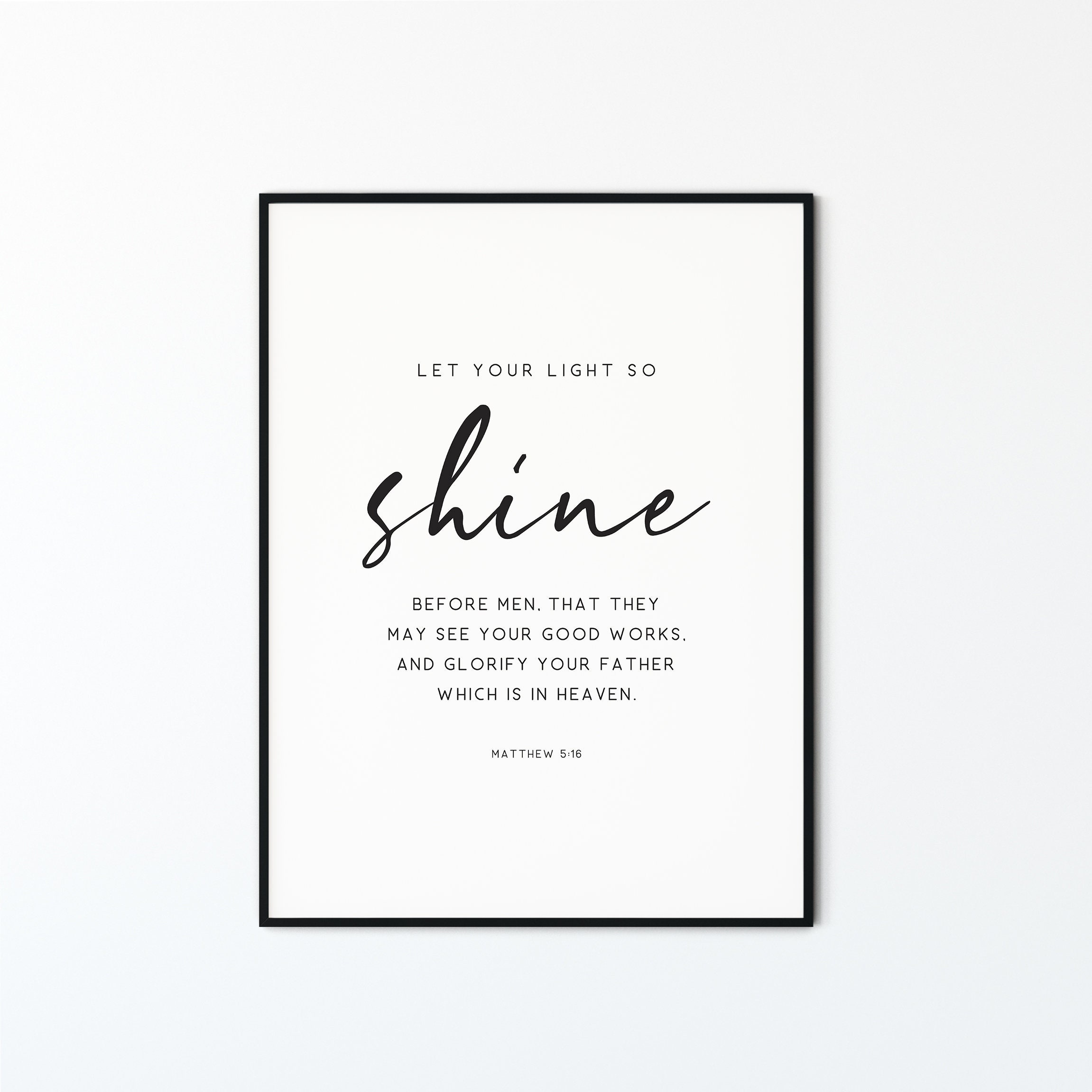 Matthew 5:16 KJV Bible Verse Wall Art Modern Christian Art - Etsy